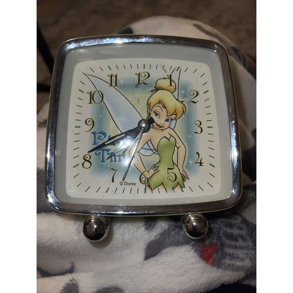 Disney | Other | Disney Tinker Bell Metal Alarm Clock Square Retro ...